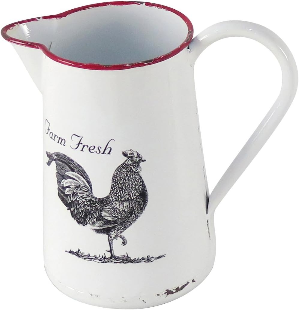Amazon.com: Fine Ceramic Rooster Pitcher, 7-3/4" H : Home & Kitchen