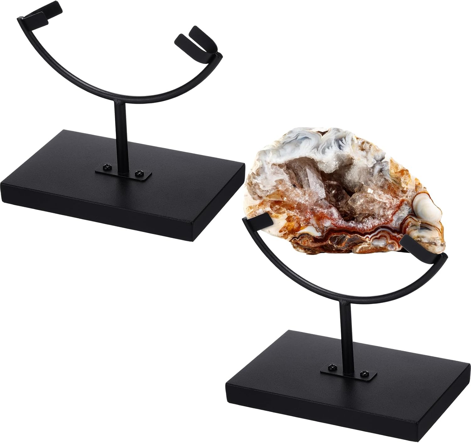 Amazon.com: Marsui 2 Pcs Metal Rock Display Stand Crystal Holders Black ...