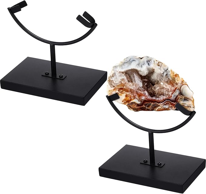 Amazon.com: Marsui 2 Pcs Metal Rock Display Stand Crystal Holders Black ...