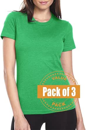 Next Level Womens The CVC Crew 6610-Kelly Green-Medium (3 Pack) at ...