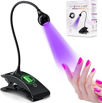 Amazon.com: AORAEM UV Nail Lamp 3W Rechargeable Gooseneck UV Light for ...