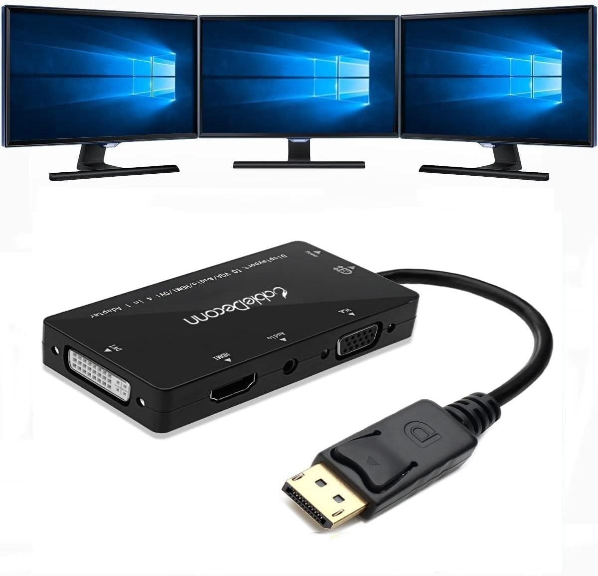 Amazon.com: CableDeconn 4-in-1 Multi-Function Displayport to Hdmi/Dvi ...