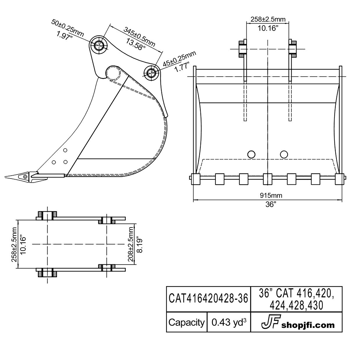 Cat 416 Backhoe Buckets