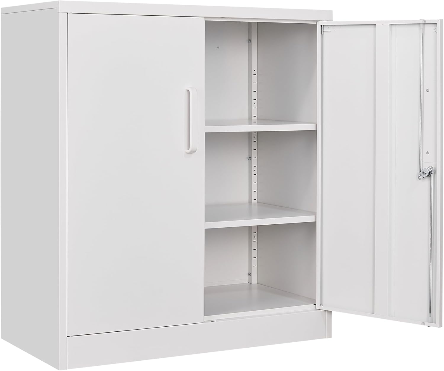 Amazon.com: White Metal Storage Cabinet with Doors and Shelves,36 inch ...