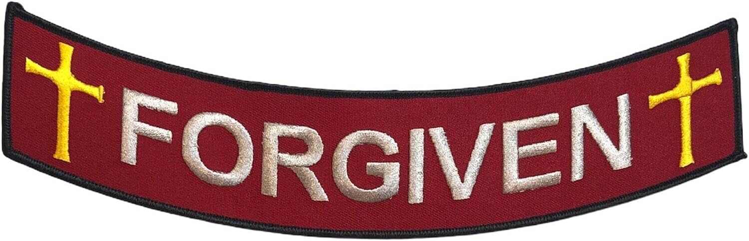 Amazon.com: Religious Christian Forgiven 2 Cross 10 Inch Patch Pw Ld5 ...