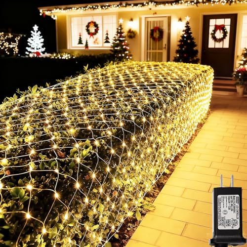 Lovelite 360 LED Net Lights, 21ft x 5ft Christmas Mesh Lights Clear ...