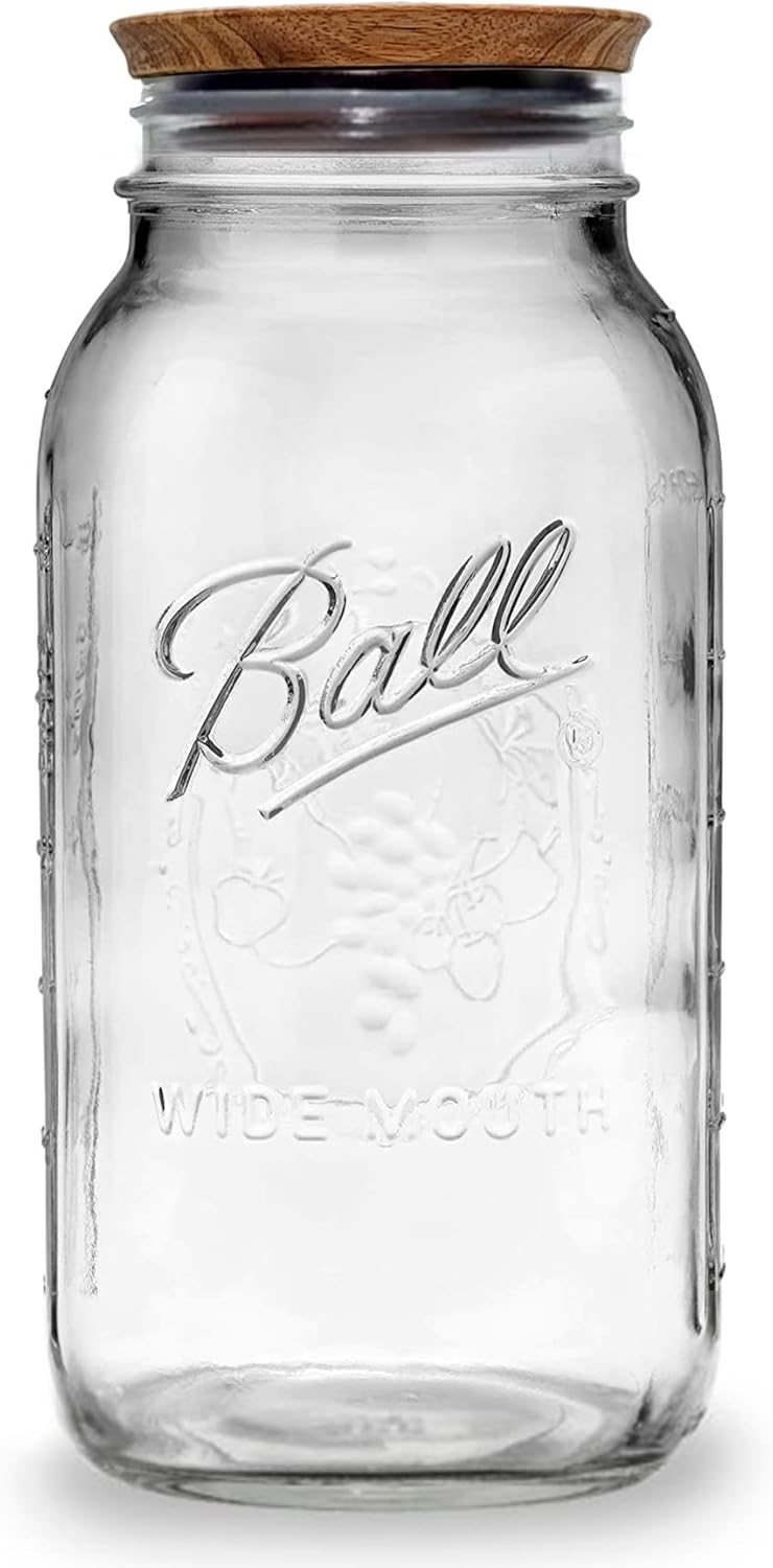 Ball Wide Mouth Mason Jar 64 oz (1 Pack) - Half Gallon With M.E.M ...