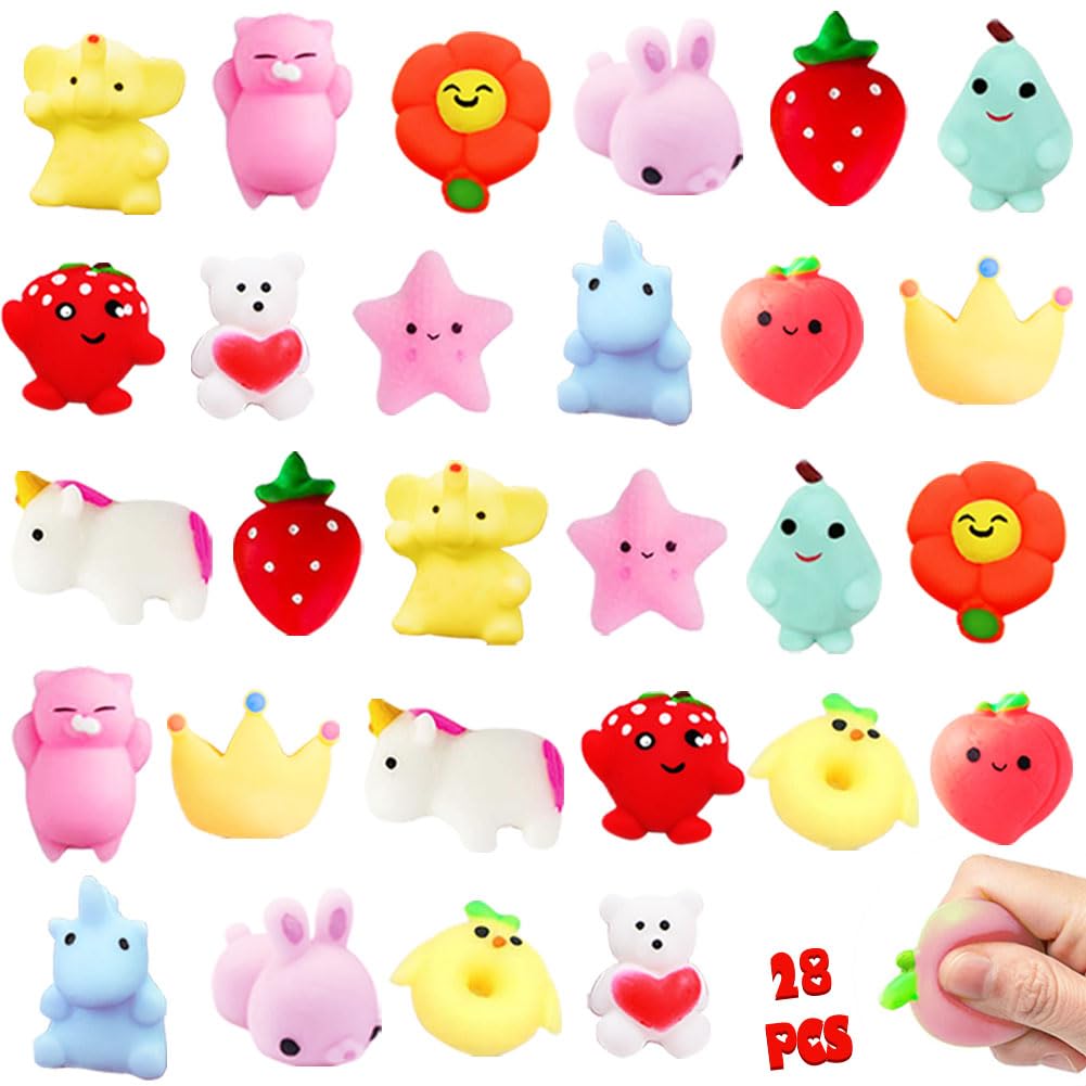 Snapklik.com : 28 Packs Mochi Squishy Toys, Kawaii Animal Squishies For ...