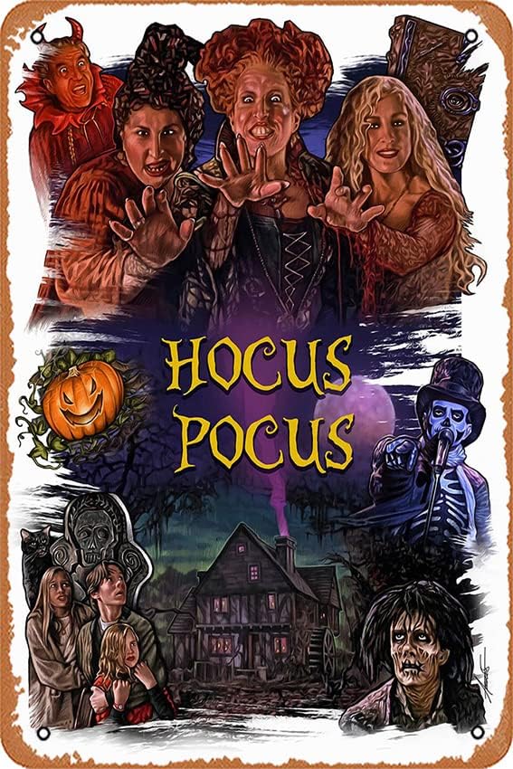 Amazon.com: Muecddoa Hocus Pocus Movie Poster Retro Tin Sign,Classic ...