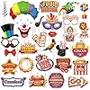 Circus Party Decorations, 30Pcs Carnival Photo Booth Props Funny DIY ...