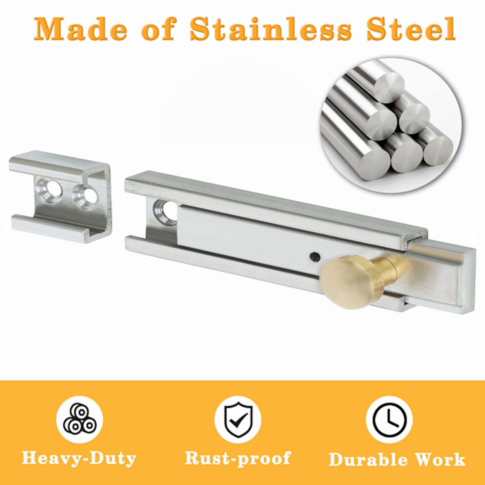 Snapklik.com : Door Latch,Slide Bolt Latch Double Side Safety Door Lock ...