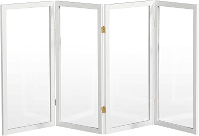 Amazon.com: 7 ft. Tall Clear Plastic Partition White 4 Panel : Home ...