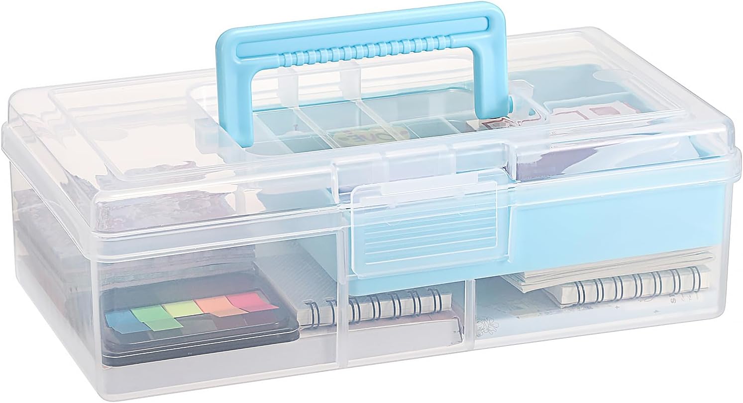 Amazon.com: JUXYES Plastic Carry Storage Box with Removable Dividers ...