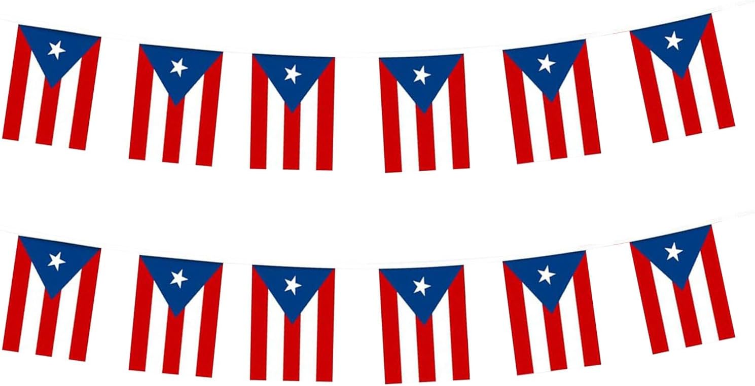 Amazon.com : 50 Ft Puerto Rico Banner Flag String, 38 Pcs Puerto Rico ...