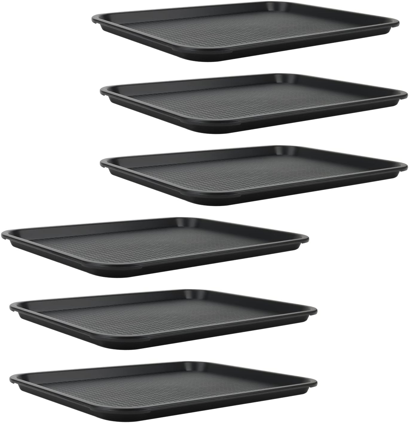 Neadas Black Plastic Fast Food Coffee Serving Trays, 6-Pack : Amazon.co ...