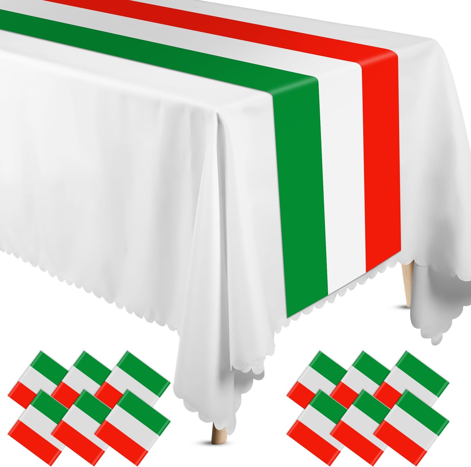 Amazon.com: Hotop 3 Pcs Italian Flag Table Runners Plastic Italy Table ...
