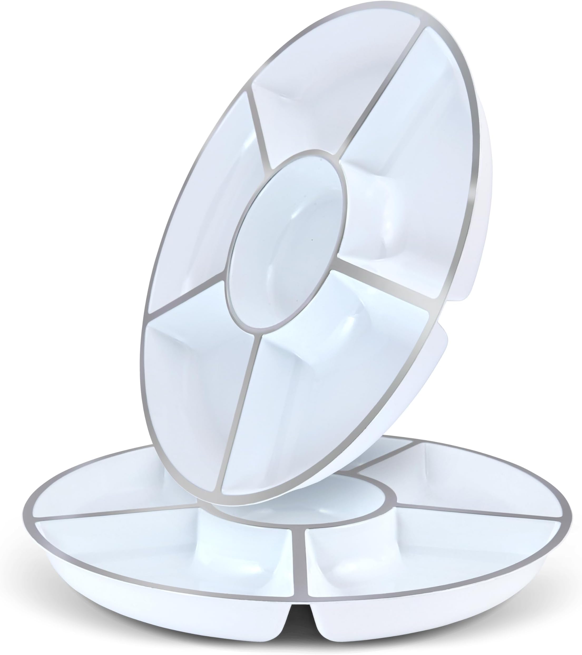 Amazon.com | 2 Pack, 6 Compartment White Platter - Heavy Duty ...