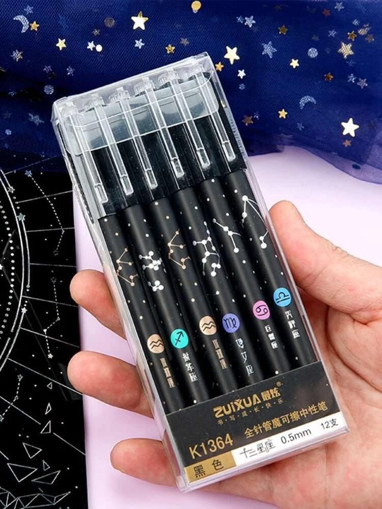 AARNASHOPPE SUPER CUTE PRINTED ZODIAC SIGN ERASABLE PEN BLUE INK ...
