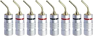 8PCS Gold Plated 2MM Pin Closed Screw Weld-Free Banana Connectors Jack ...