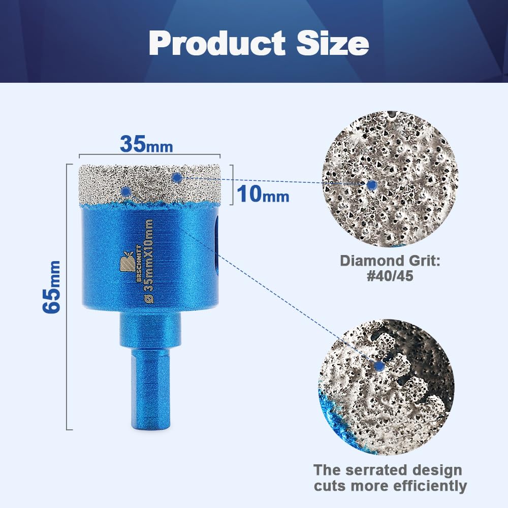 Snapklik.com : Dry Diamond Core Drill Bit Set,BRSCHNITT 1-3/8 Inch ...