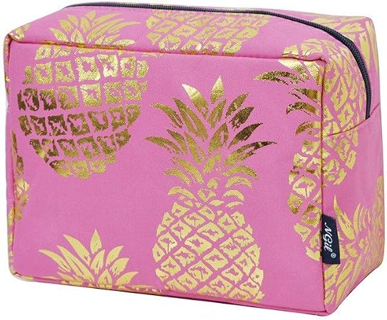 Amazon.com: Gold Pineapple (Pink) NGIL Large Cosmetic travel Pouch ...