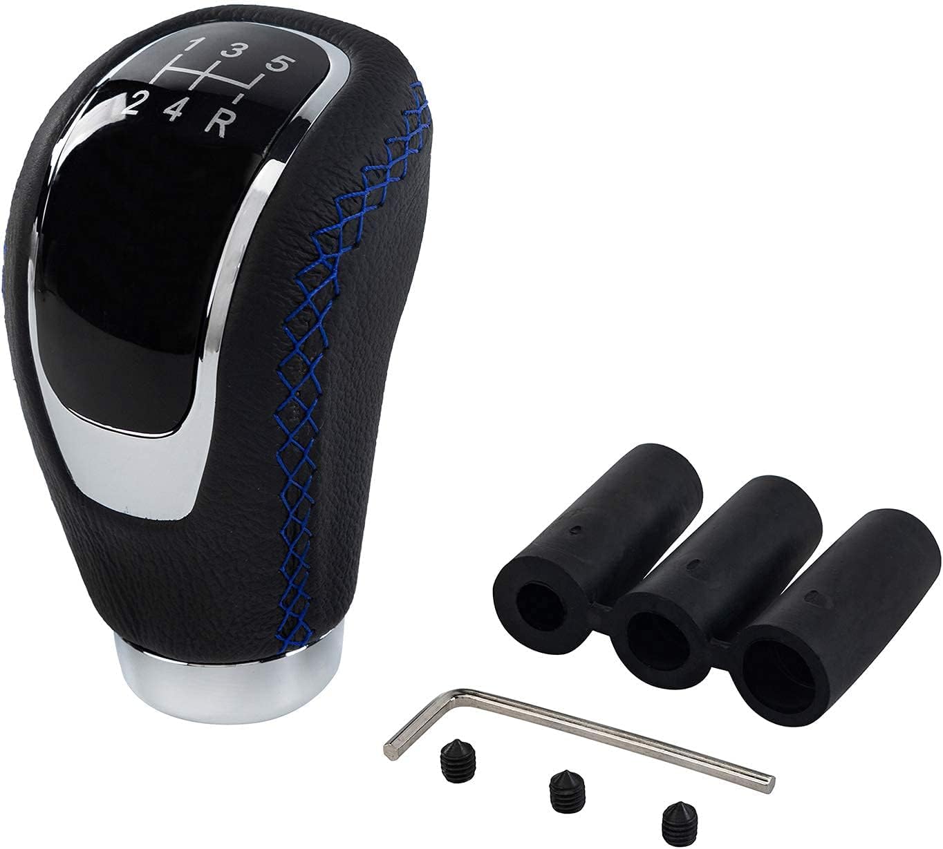 Car Gear Shift Knob 5 Speed, Universal Leather Gear Shift Lever, Manual ...