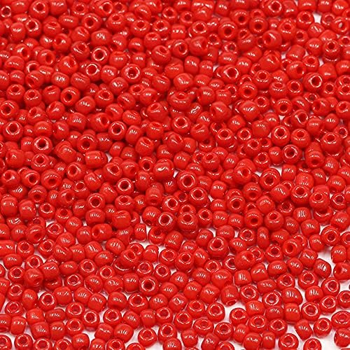 Amazon.com: Bala&Fillic Opaque Red Color 3mm Seed Beads About 3600pcs ...