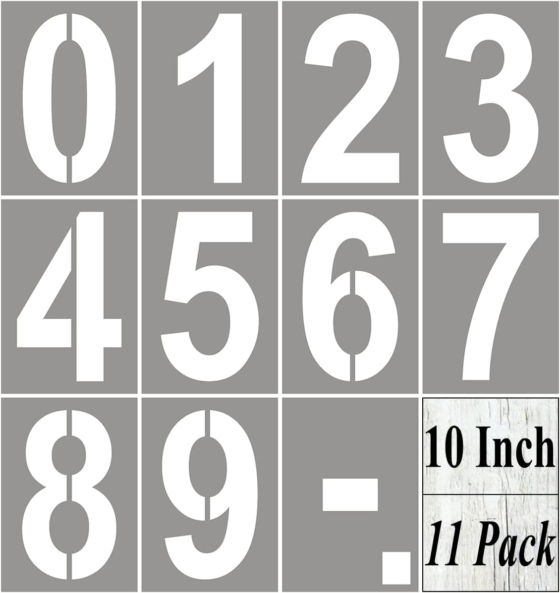 Amazon.com: 10 Inch Large Number Stencils for Painting - 11 Pack Number ...