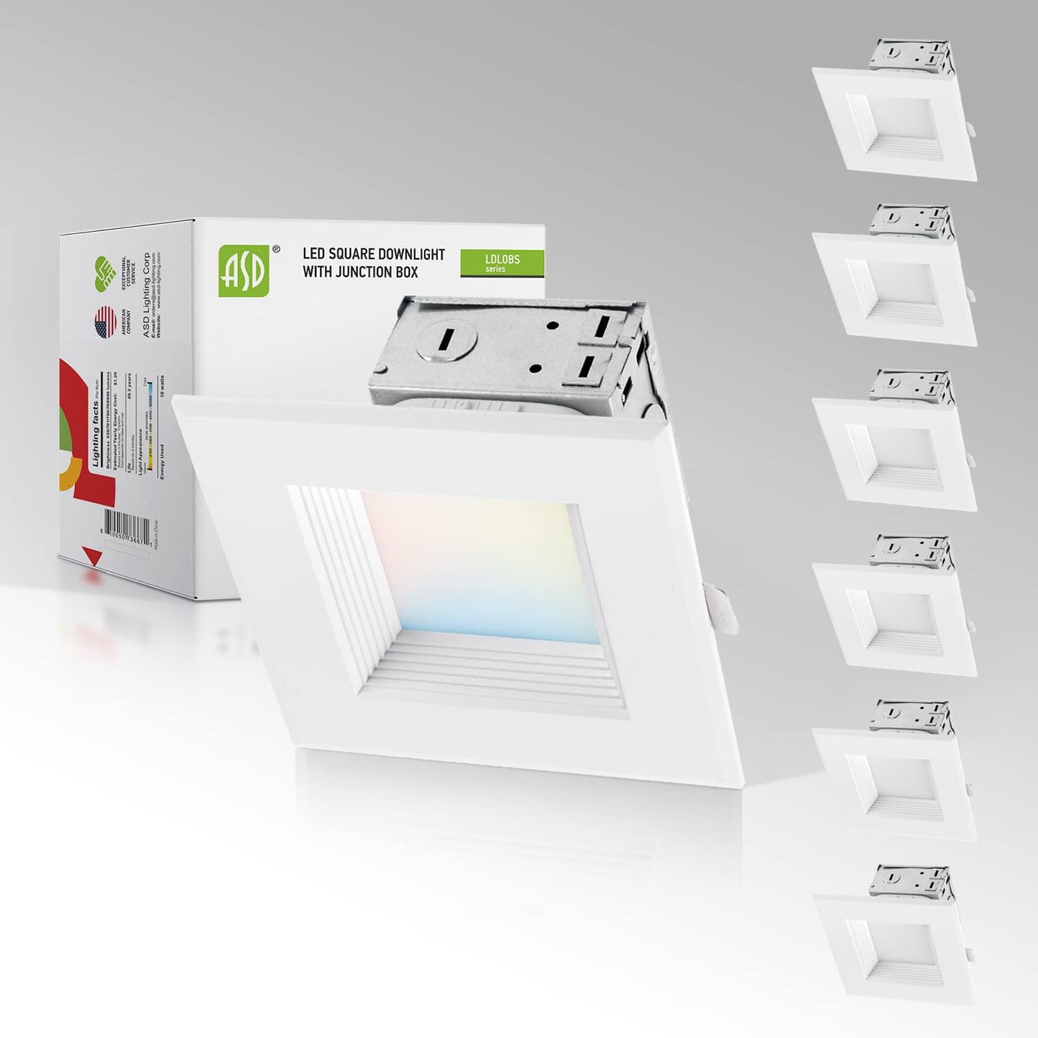ASD 6 Pack 4 Inch LED Recessed Lighting with Integrated Junction Box ...