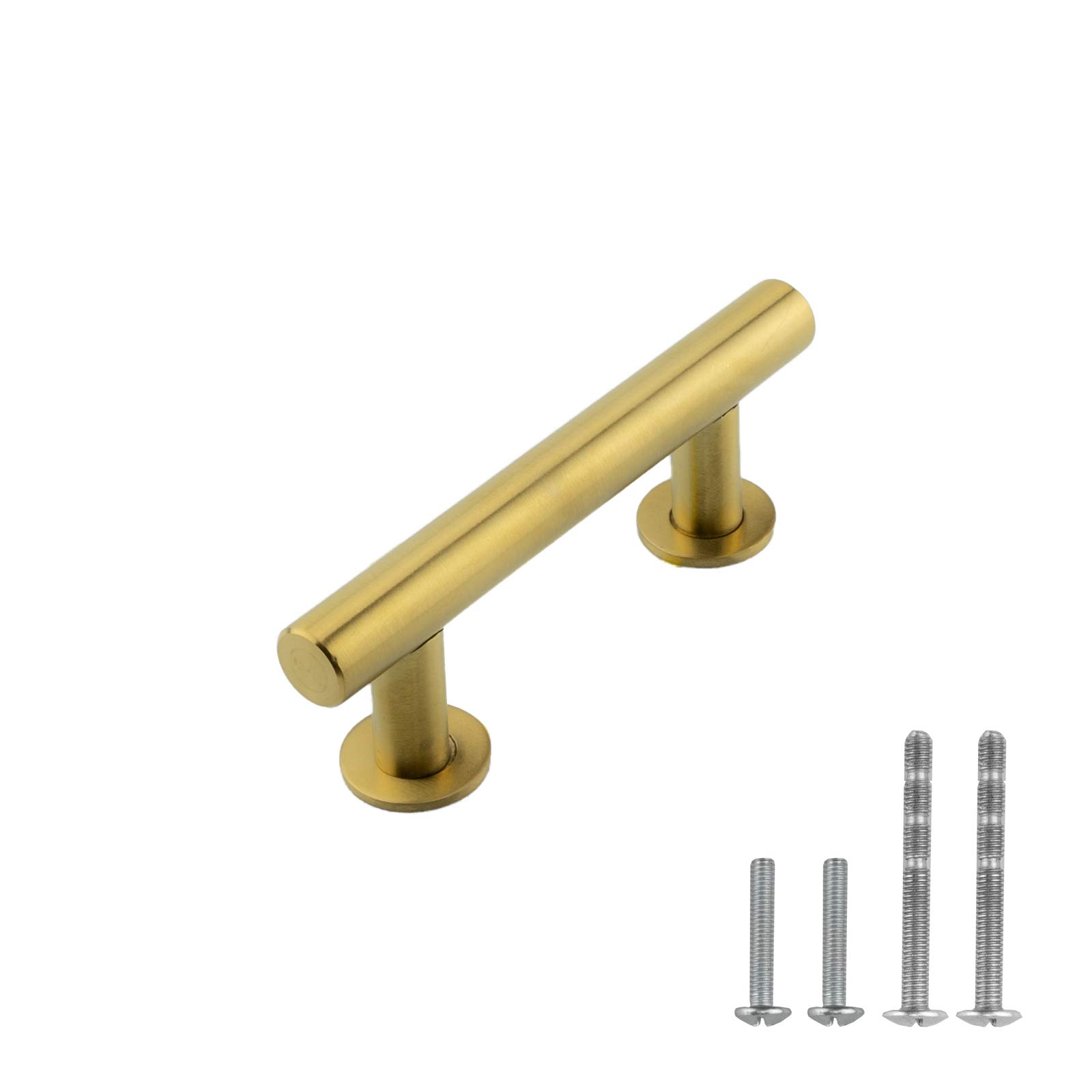 Modket Euroline Series Gold Satin Brass Brushed T Bar Pull Handle — 2-1 ...
