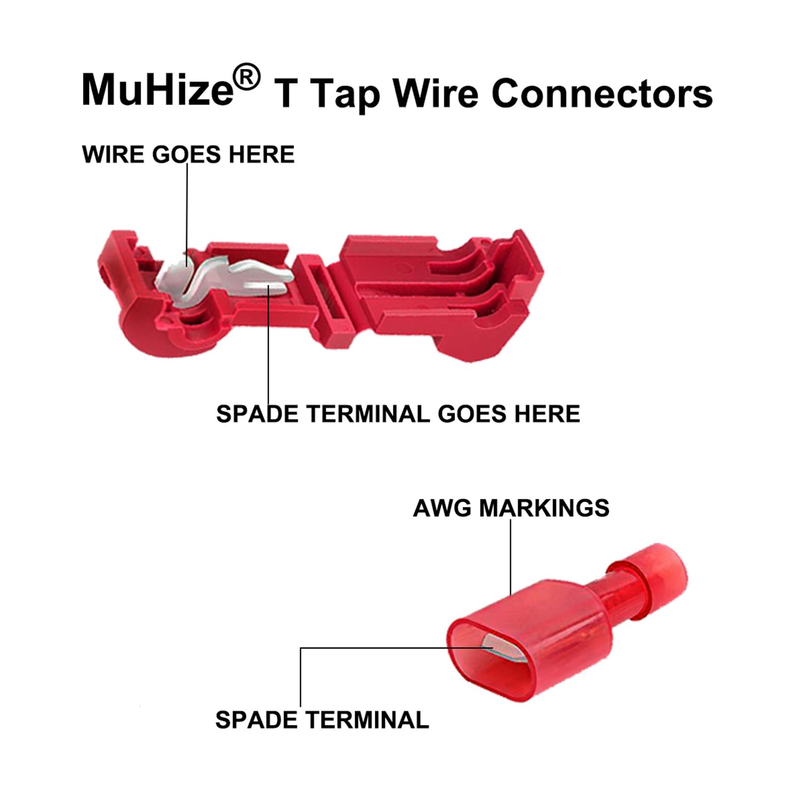 Snapklik.com : MuHize T Connectors For Wiring - 22-18 AWG Waterproof ...