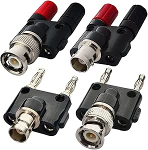 Kits BNC 4 types BNC mâle femelle vers 2 fiches bananes femelles mâles 4 mm double prise banane ...