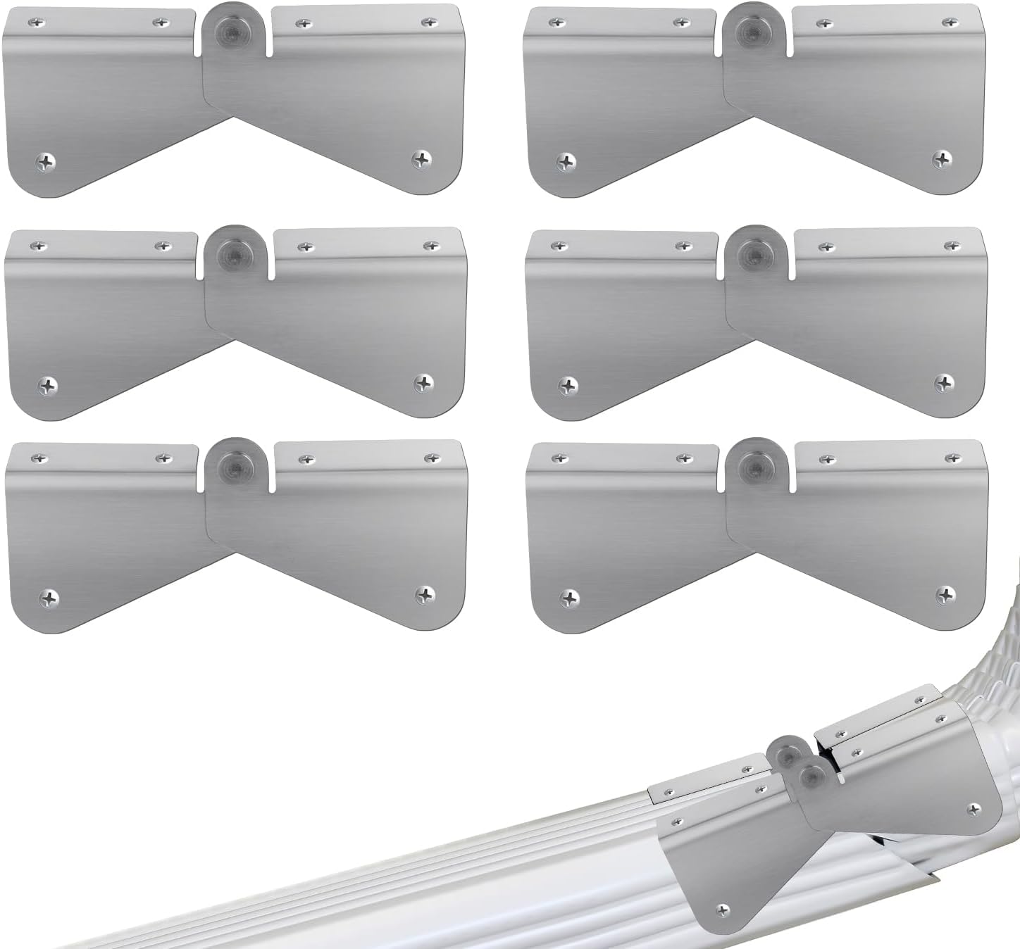 Amazon.com: 6 Pack Gutter Extension Hinge Stainless Steel Downspout ...