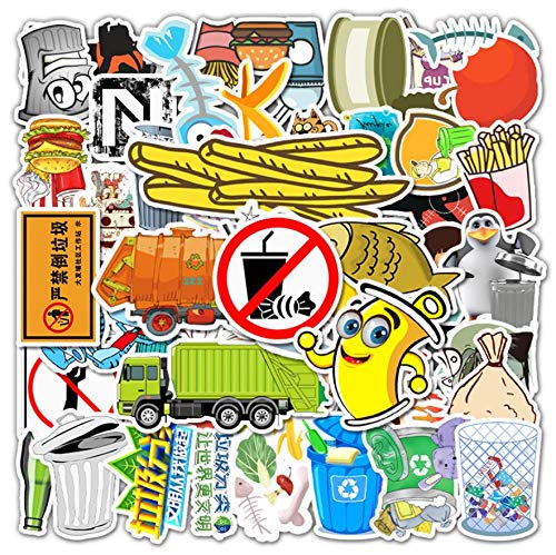 Buy 50pcs Funny Cartoon Garbage Sorting Doodle Stickers Waterproof ...