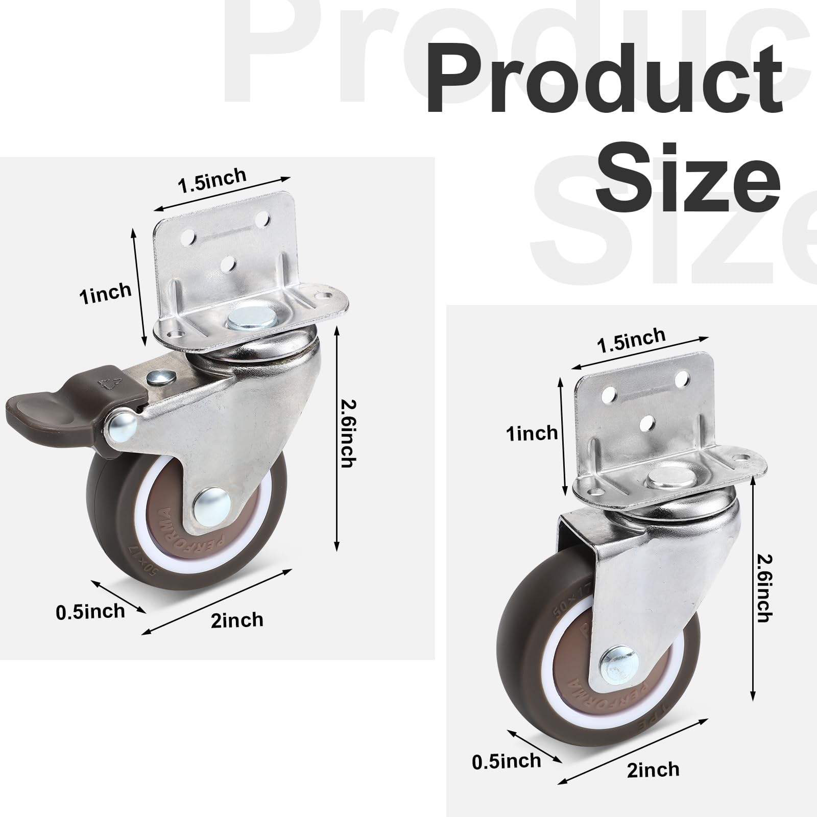 Snapklik.com : Datanly 8 Pack Side Mount Casters