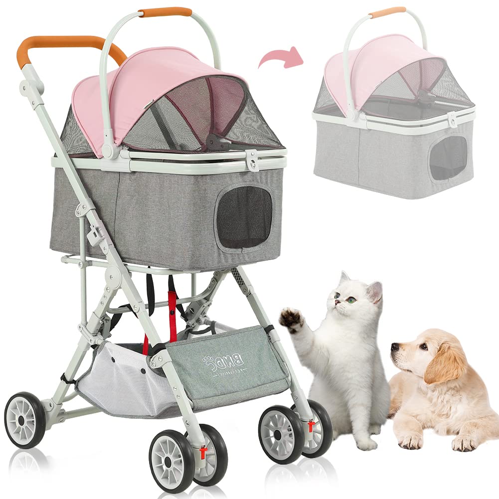 Amazon.com: EMUST Dog Strollers, Foldable Cat Stroller for 1 Cat with ...