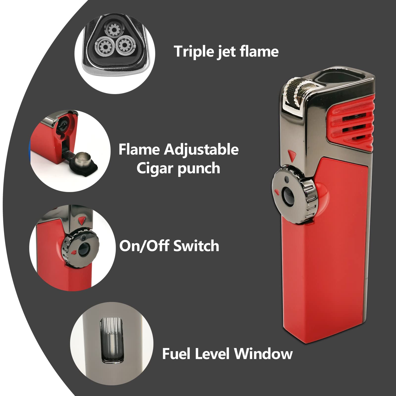 Snapklik.com : JOBON MINI Flint Torch Lighter, Adjustable Continuous ...