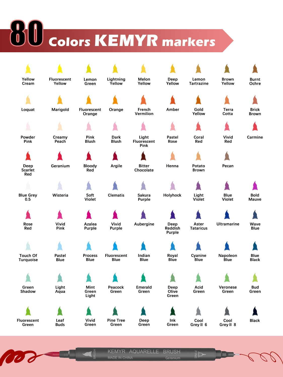 Snapklik.com : Markers For Adult Coloring Books: 80 Color Dual Tip Fine ...