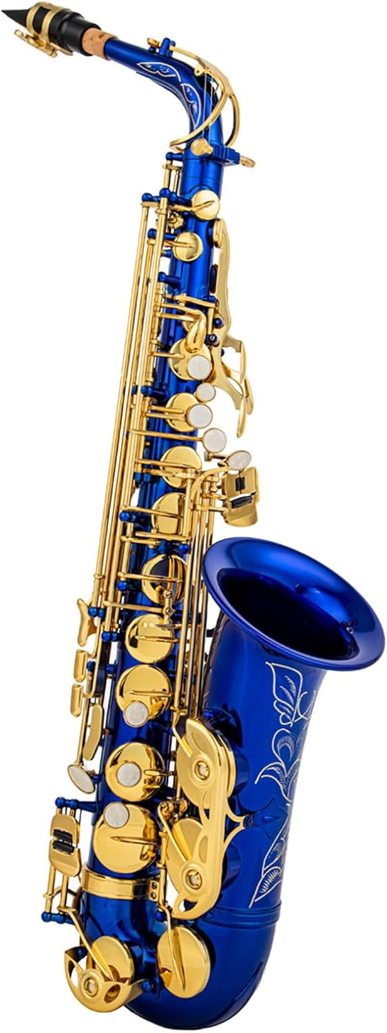 Amazon.com: Btuty Eb Alto Saxophone Brass E Flat Sax Blue Saxophone 802 ...