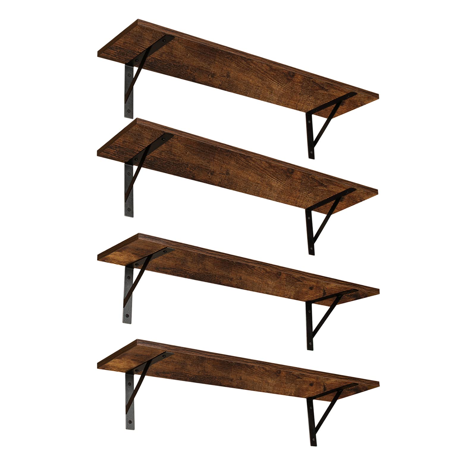 DINZI LVJ Long Wall Shelves, Set of 4, 31.5Inch Wall Mounted Shelves ...