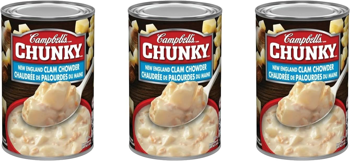 Campbell's Chunky New England Clam Chowder Ready to Serve Soup, Ready ...