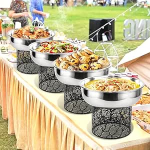 Amazon.com: HONHPD New Chafing Dish Buffet Set,4.5QT Round Stainless Steel Chafer for Catering ...