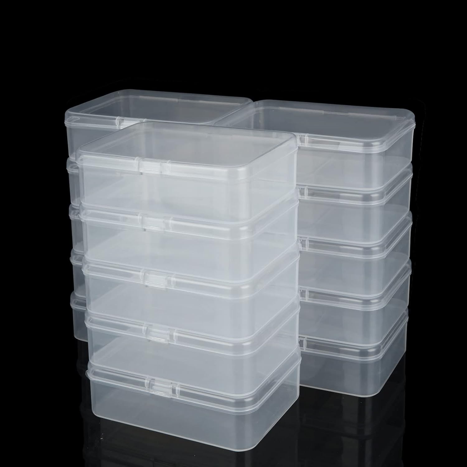 YOUNTHYE 15PCS Small Storage Box with Lid, Clear Plastic Storage Boxes ...