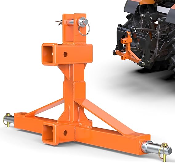 Amazon.com: Orange 3 Point Hitch Receiver with Dual 2” Receiver, 3 ...