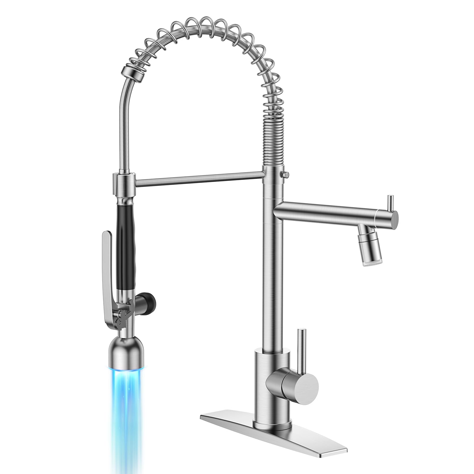 FORIOUS Kitchen Faucet, Commercial Kitchen Faucet with LED Light ...