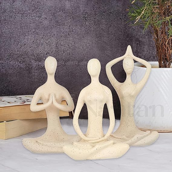 Buy ARTBLITZ Abstract Art Yoga Pose Statue Figurine 3 Women Yoga Figure ...