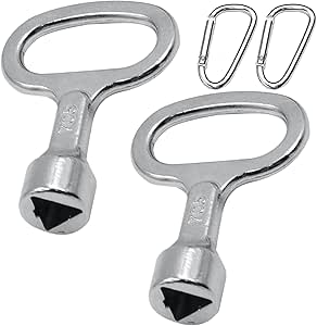 Parthan 2 Packs Meter Box Key Gas Box Key Silver Triangle Key with ...