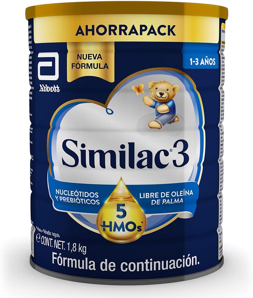Similac 3-1800g, Fórmula para Bebés de 12 meses o más, 5HMOs, Fácil Digestión : Amazon.com.mx: Bebé