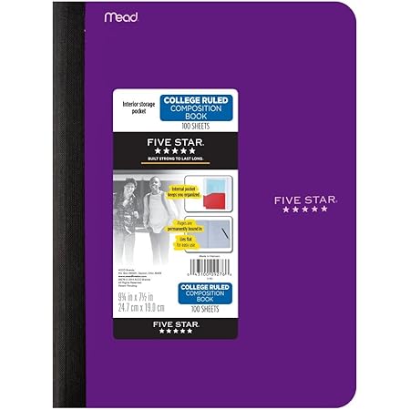 Amazon.com : Five Star Composition Book, Notebook, College Ruled Paper ...