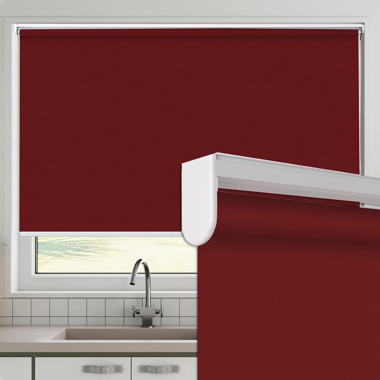 Amazon.com: 100% Blackout Cordless Window Roller Shades, Made to Order ...